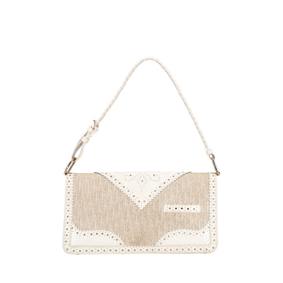 Dior | Bags | Christian Dior Vintage Leather Dtrick Clutch Whitegold ...